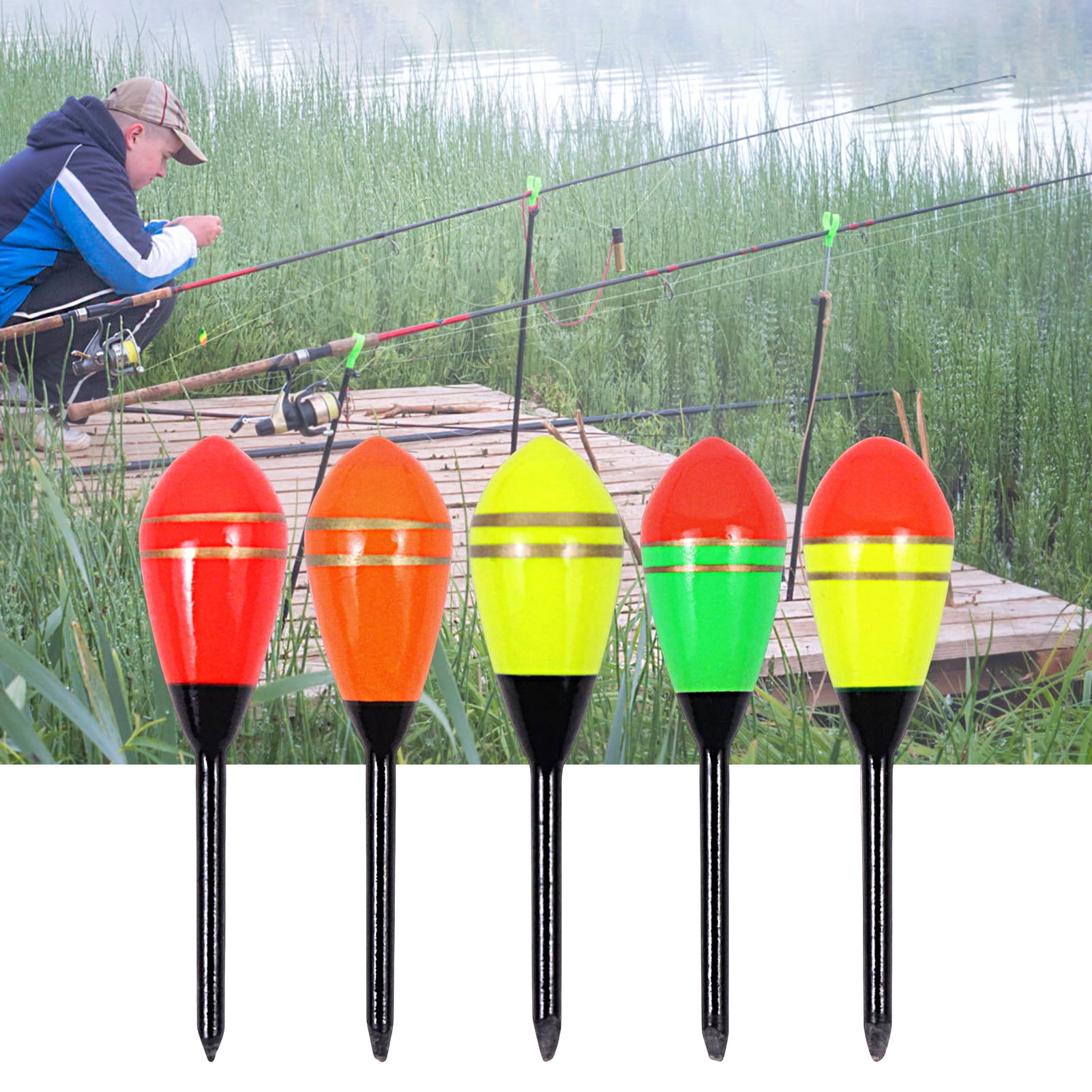 Fishing Float Bright Color Good Buoyancy Compact Size Reusable Carry ...