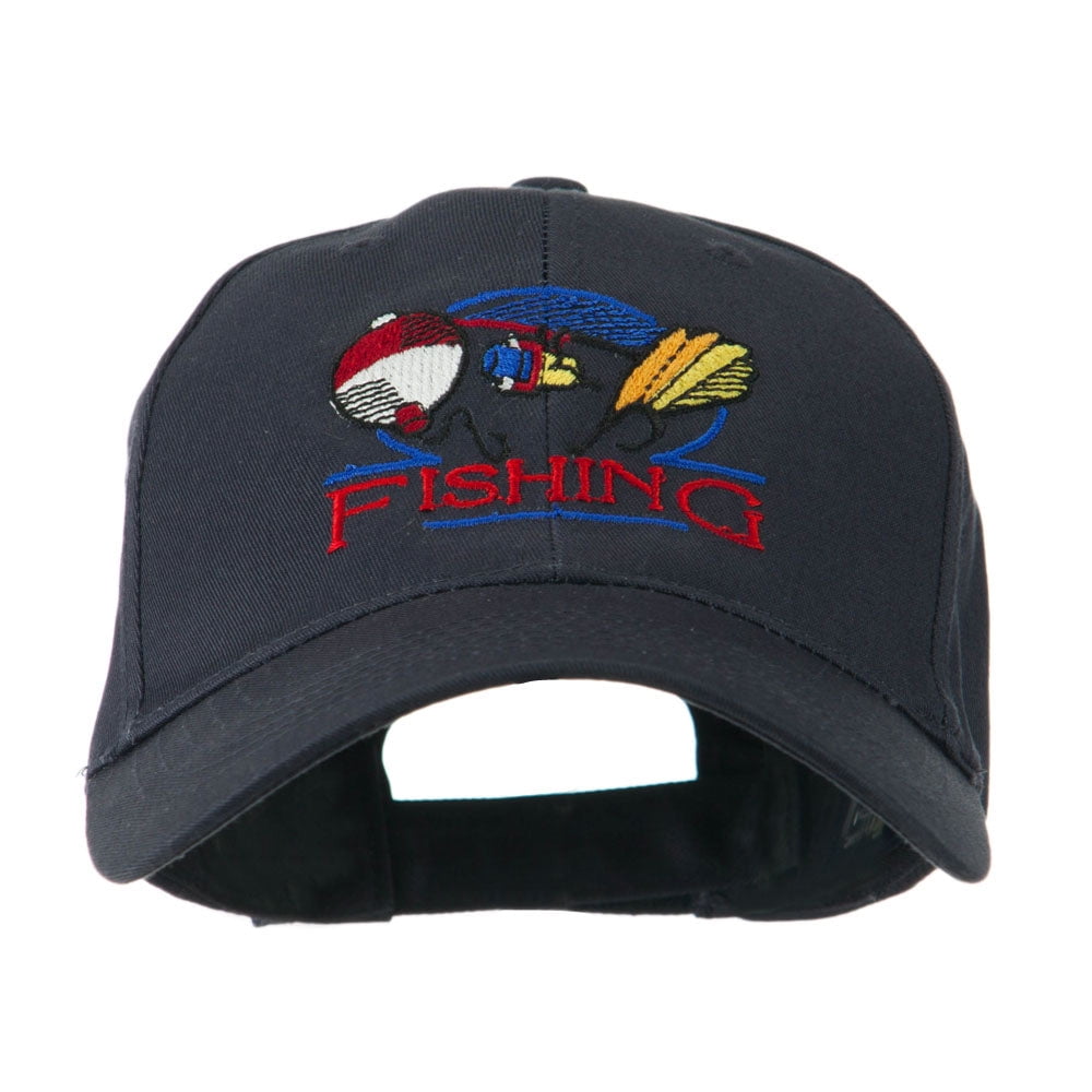 Fishing Fly and Bobber Embroidered Cap - Navy OSFM - Walmart.com