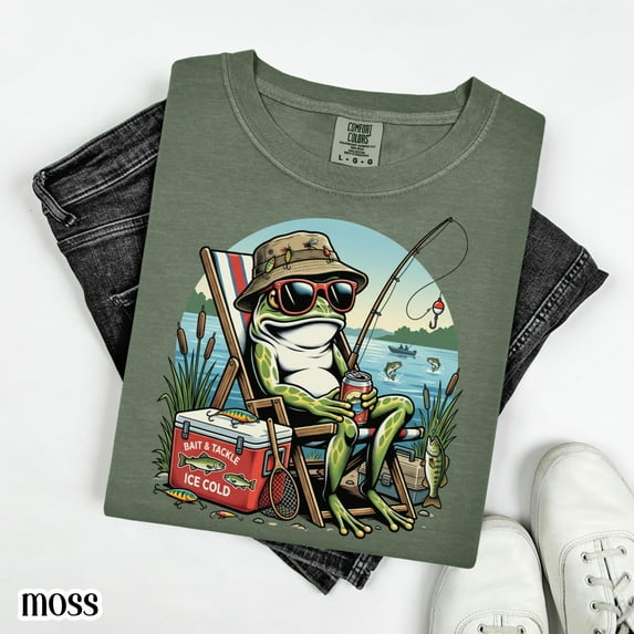Fishing Frog Shirt Mens Beer Tackle Box Fish Tshirt I'd Rather Be ...