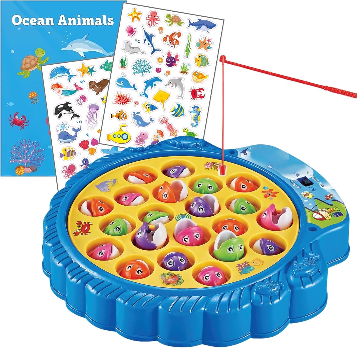Fishing Game for Kids & Toddlers – Battery-Operated Rotating Fishing ...