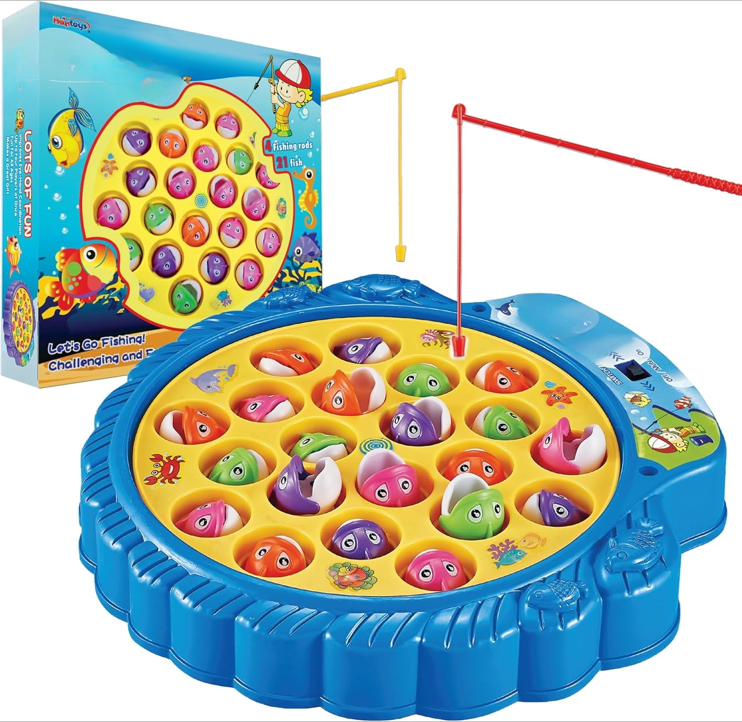 Fishing Game for Kids & Toddlers – Battery-Operated Rotating Fishing ...