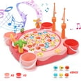 Fishing Game Toy Set with Rotating Board with Music Includes 45 Fish ...