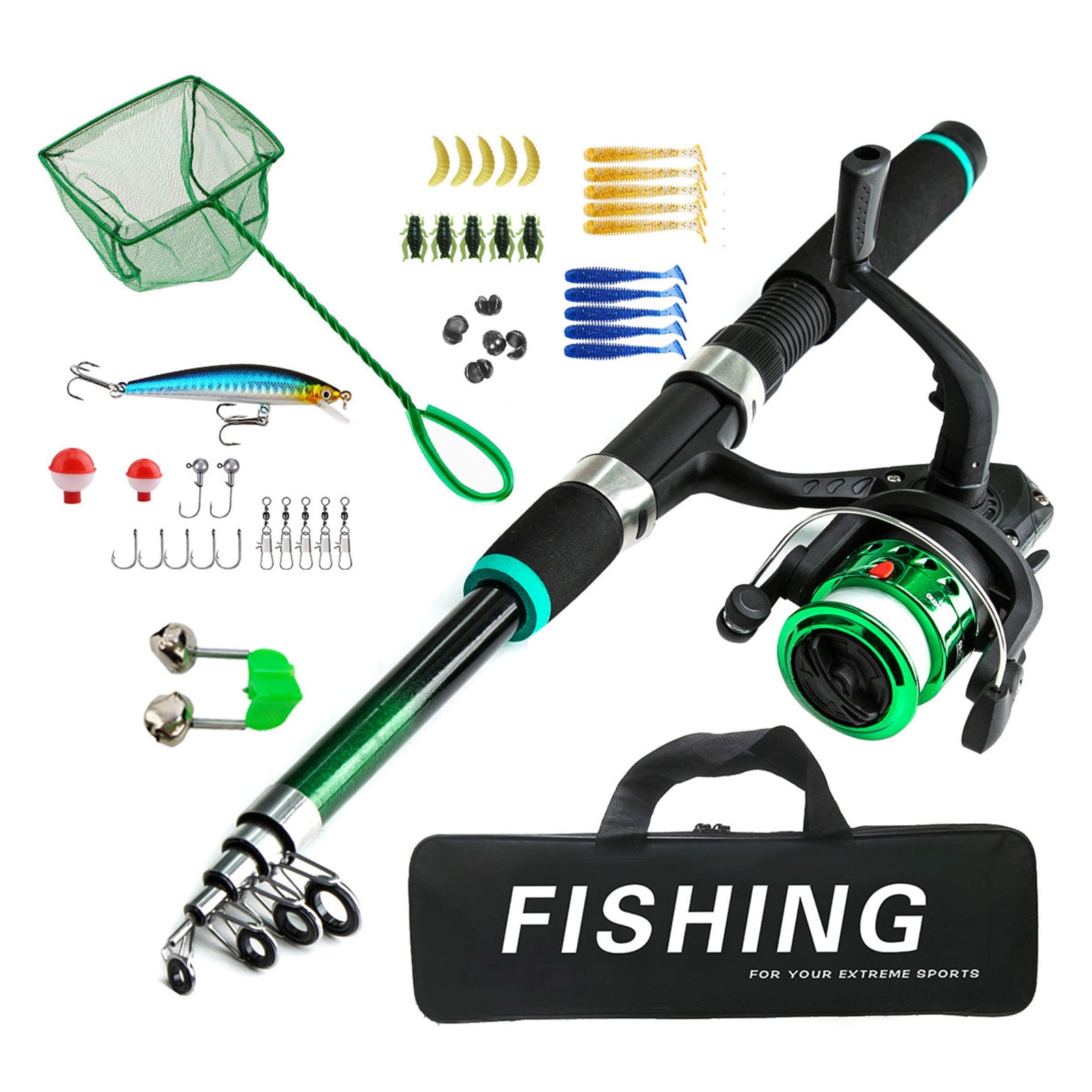 Fishing Gear Accessories Including Telescopic Rod Float Baits Metal ...
