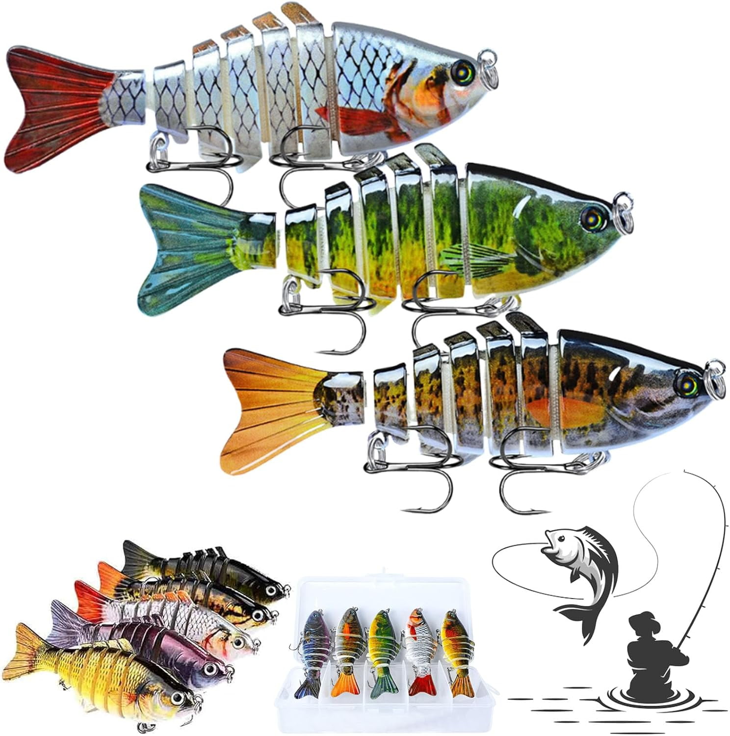 Fishing Gear - Bionic Swimming Bait, 2'' Bionic Swimming Lure, Bionic ...