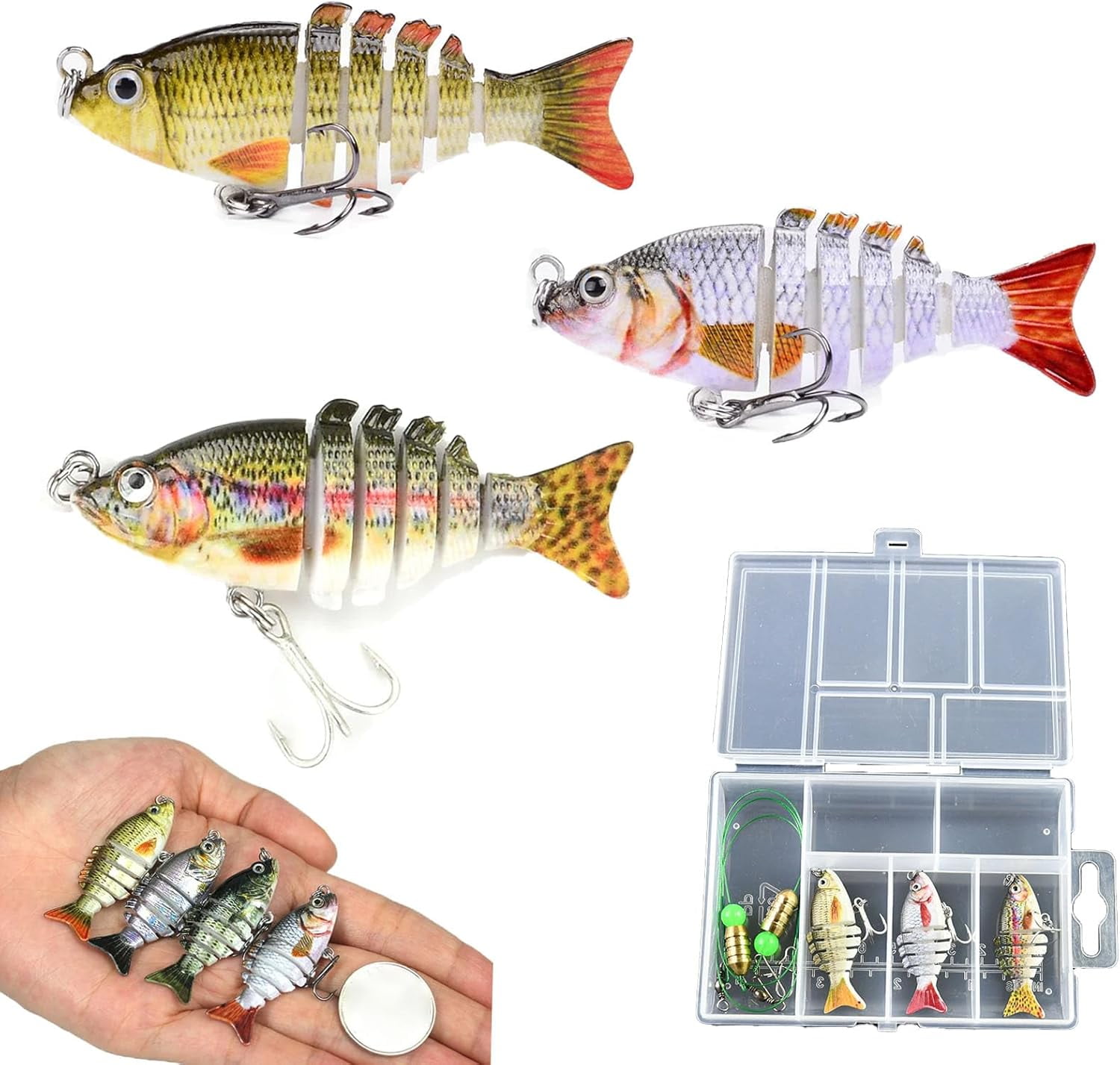 Fishing Gear - Bionic Swimming Bait, 2'' Bionic Swimming Lure, Bionic ...