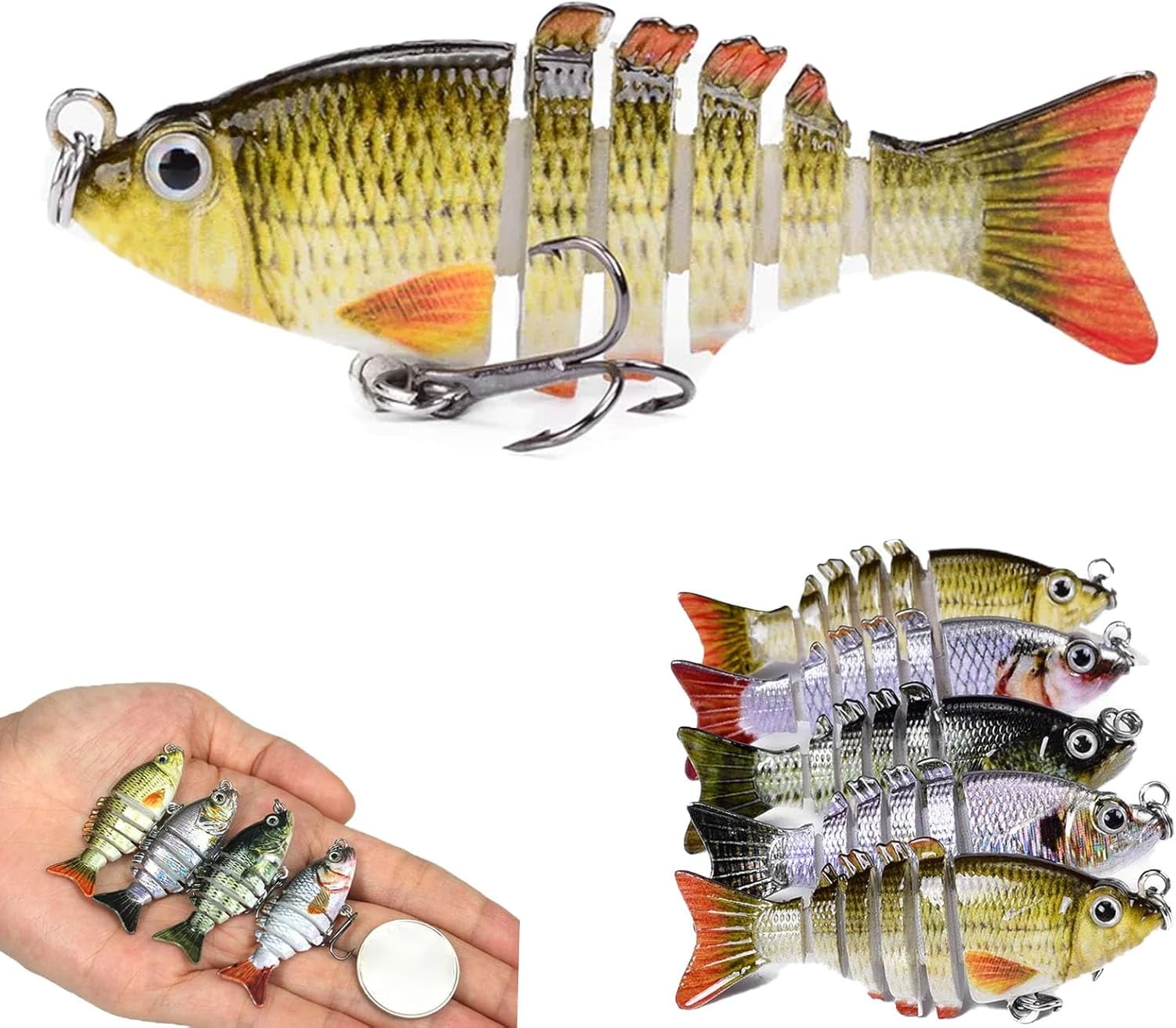 Fishing Gear - Bionic Swimming Bait, 2'' Bionic Swimming Lure, Bionic ...