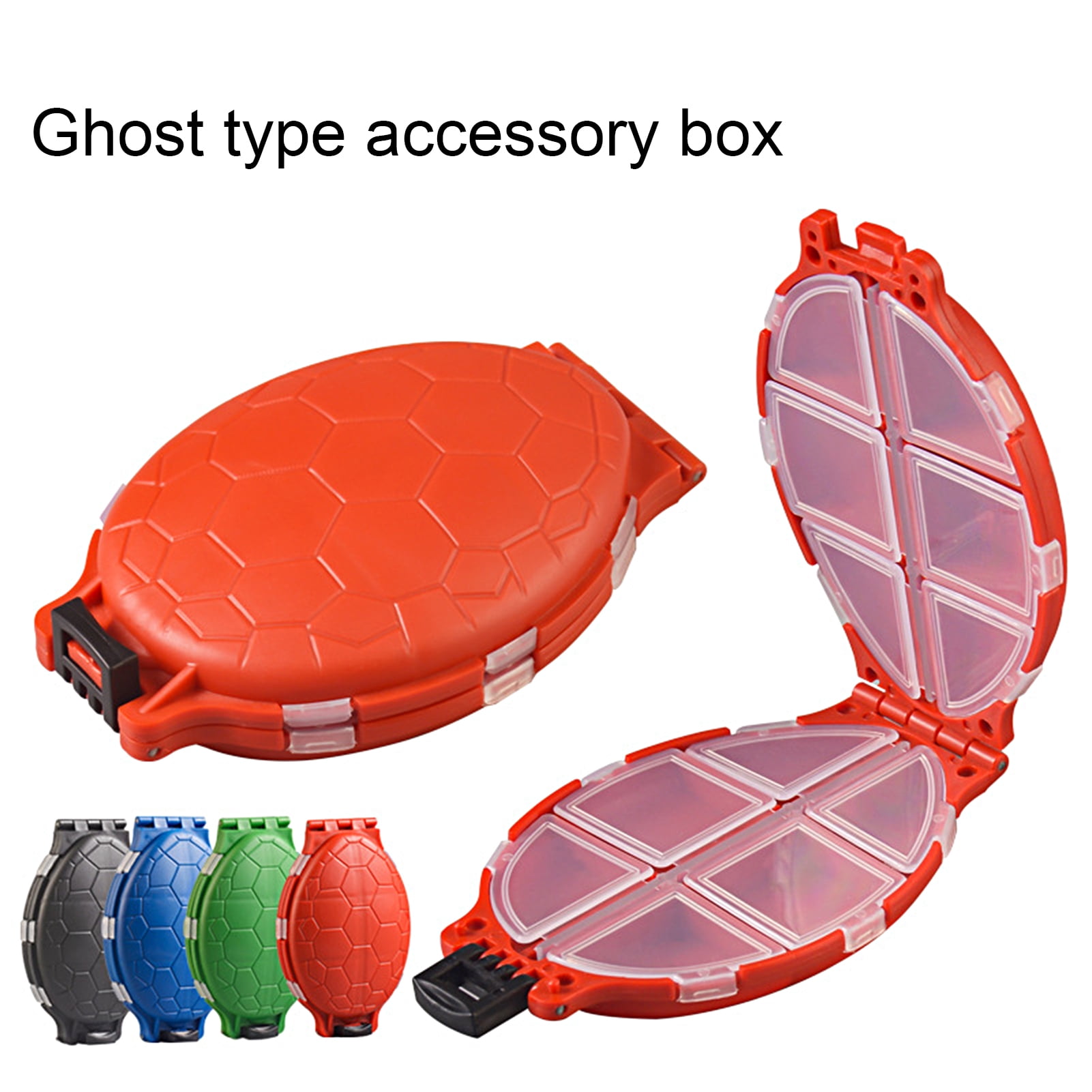 Fishing Gear Box Turtle Shape 12 Grids Dustproof Multi-colors Snap-on ...