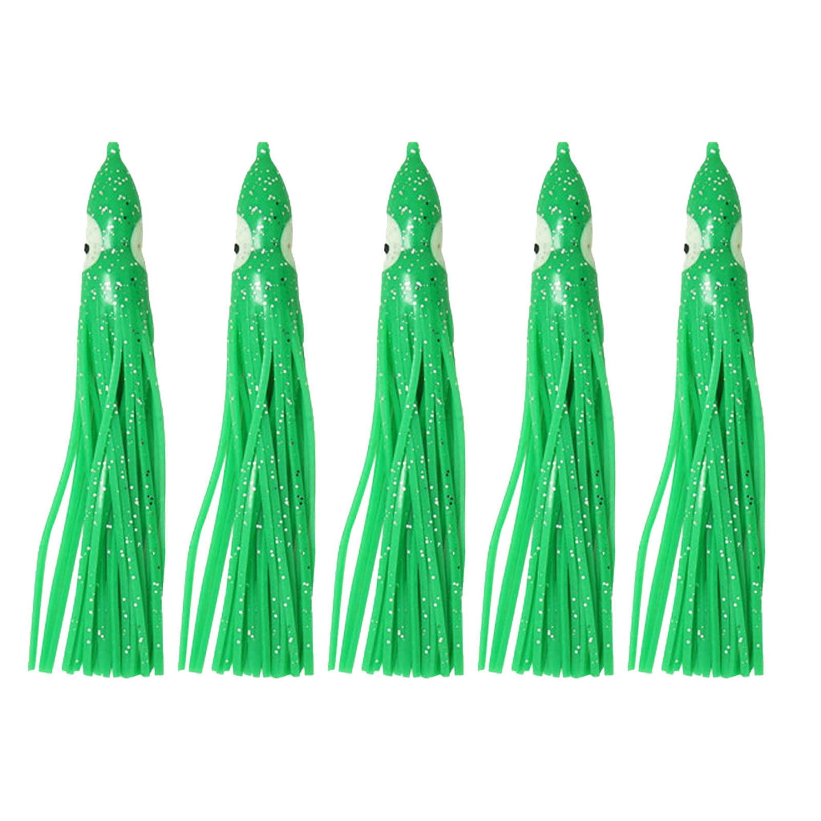 3.5 Inch Bulb Squid Rock Cod Feather Rigs 3/0, 10 Pcs Blue/White Rigged ...