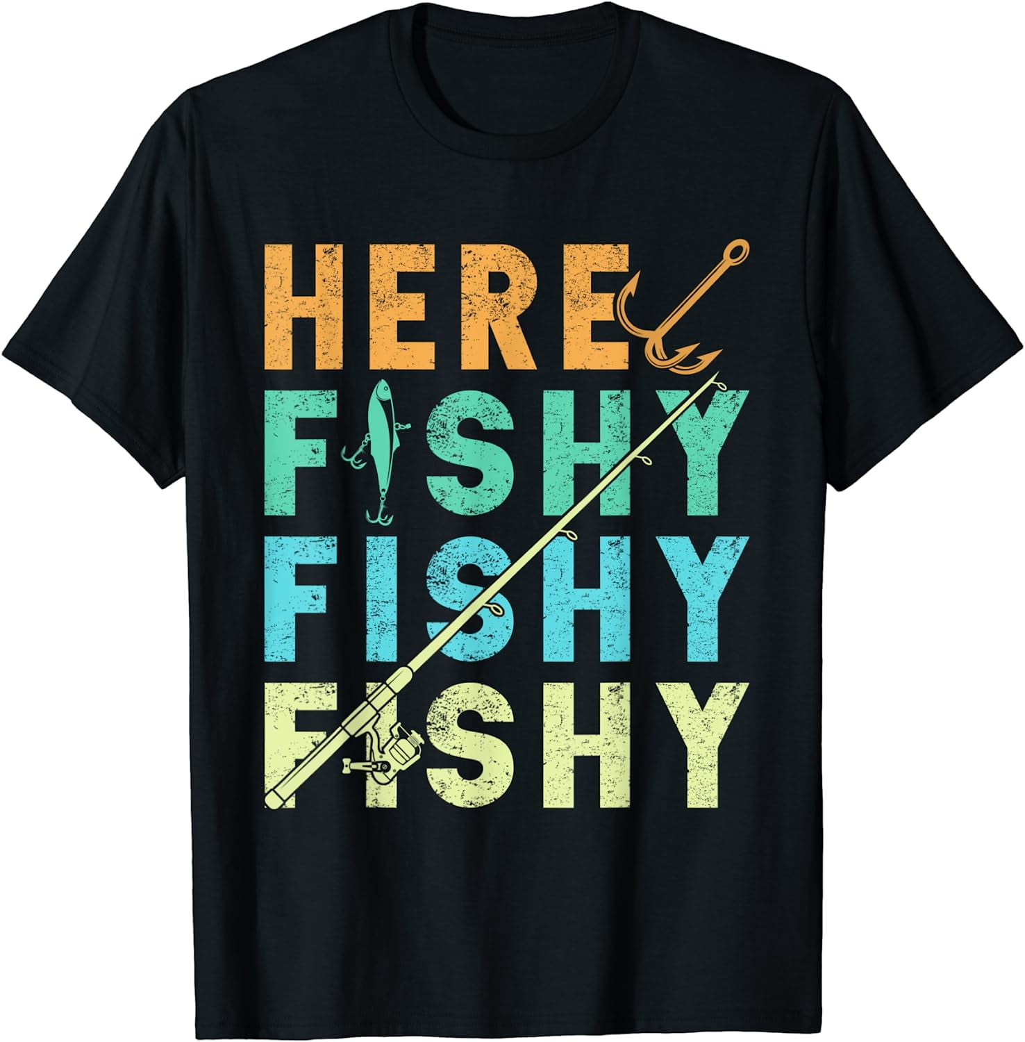 Fishing Gift Men Women Rod Bait Fischerman Hook Angeln Pike T-Shirt ...