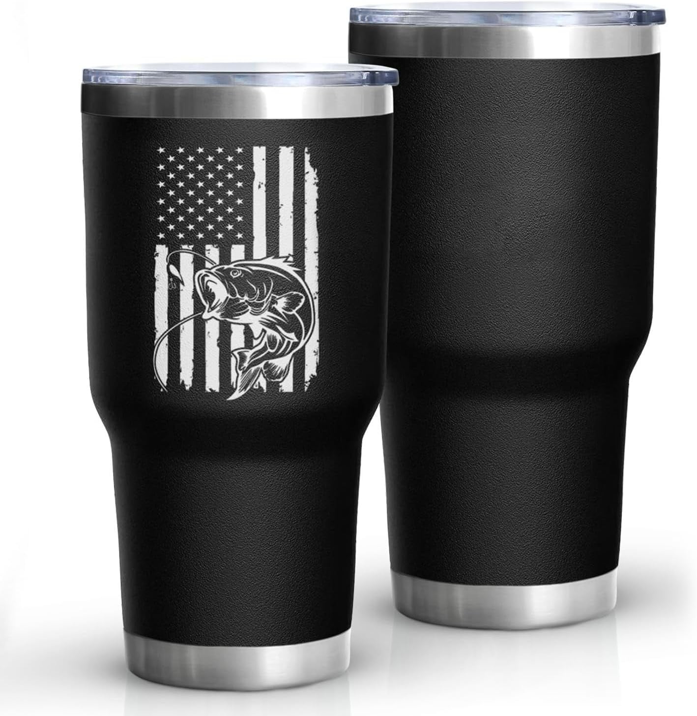 Fishing Gifts for Men 30 oz Fishing Tumbler Cups with Fish American ...