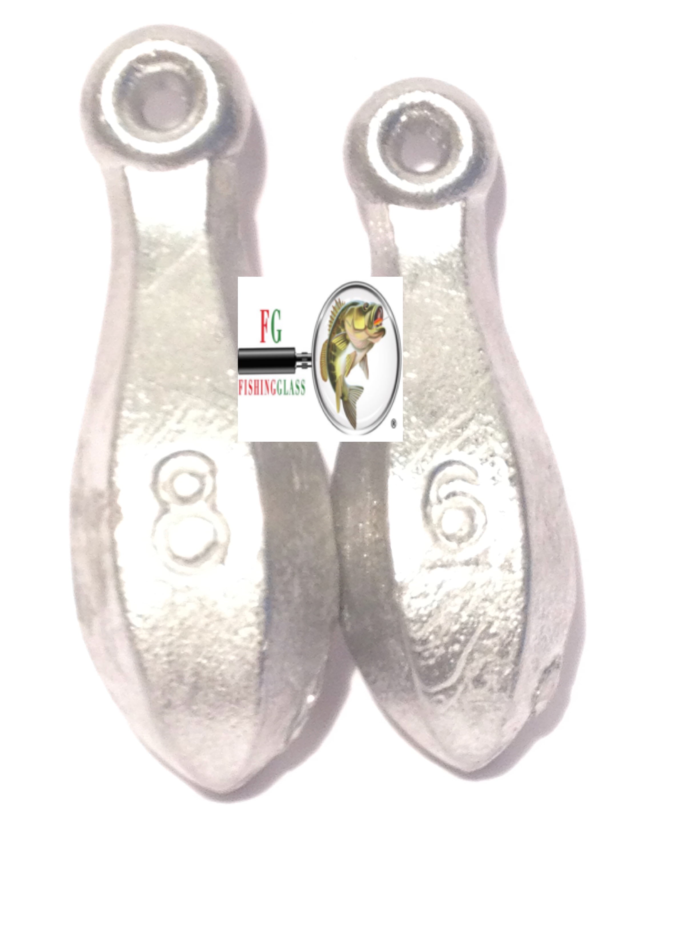 Fishing Glass Bank Sinker Lead Weight 6 oz 15 ct, 8 oz 5 ct, Freshwater ...