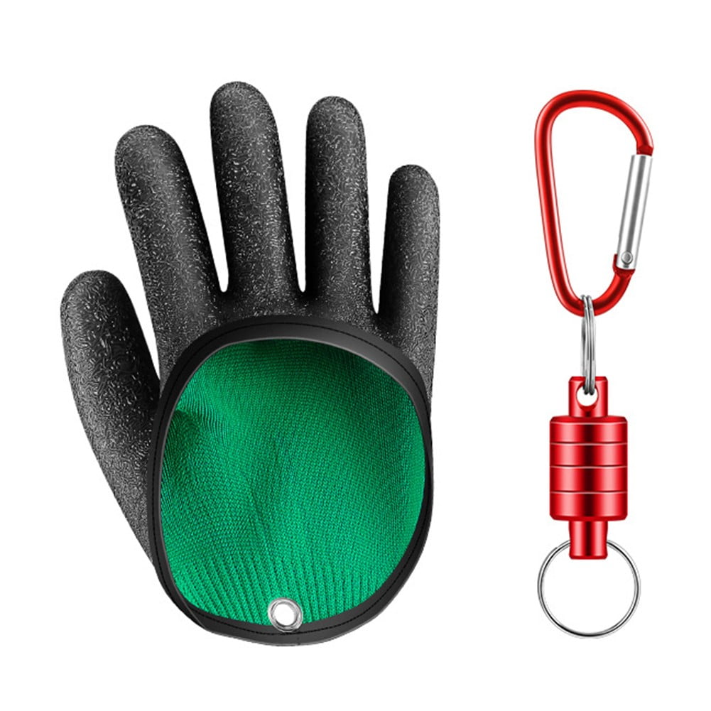 Fishing Gloves with Magnet Release Catch Fish Hunting Gloves Puncture ...