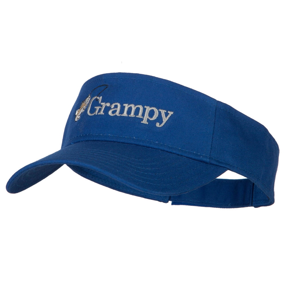 Fishing Grampy Embroidered Cotton Twill Sun Visor - Royal OSFM ...
