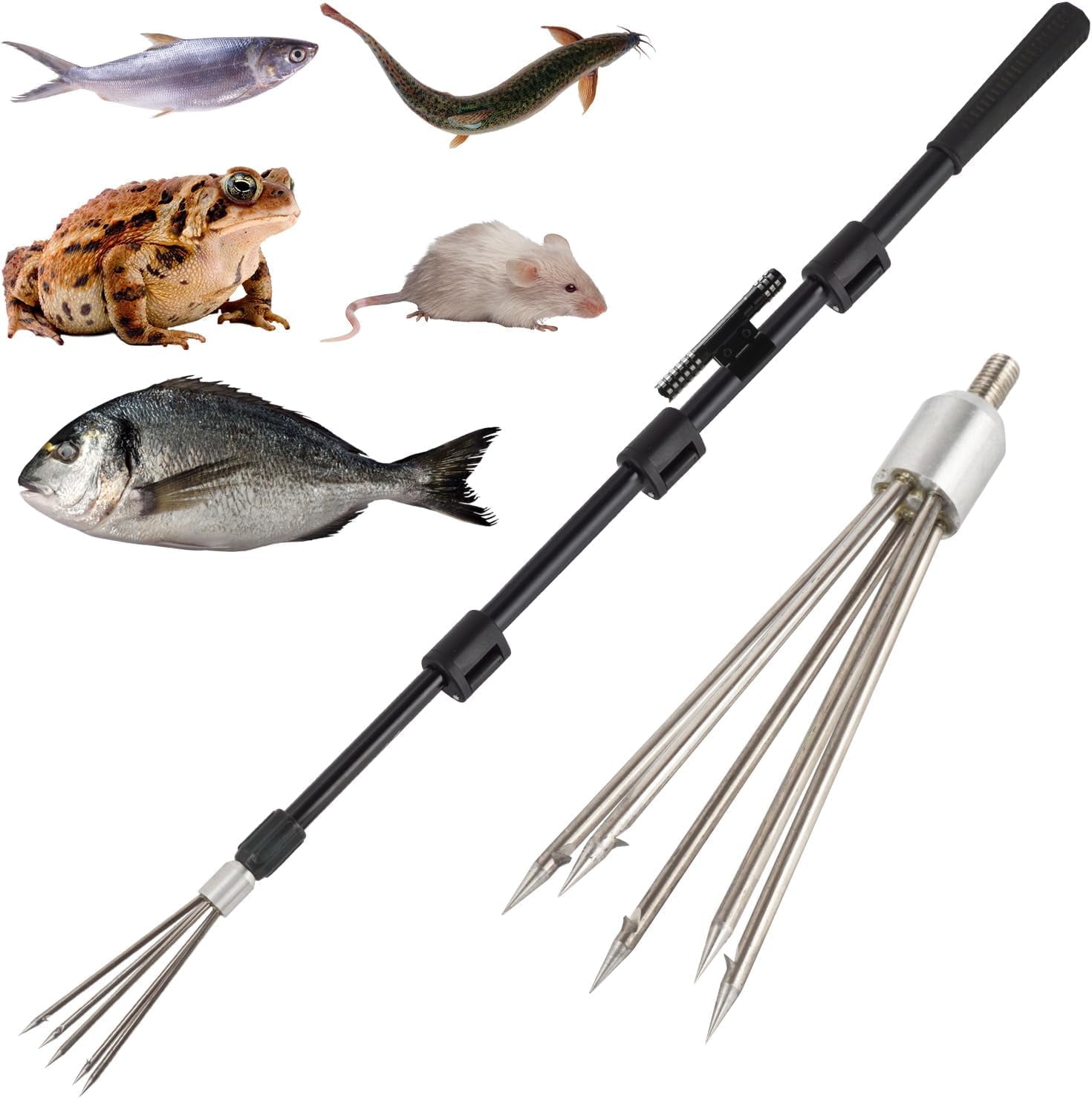 Smarkey Fishing Harpoon Spear Gig Gaff Fork Hook, Black, Stainless ...