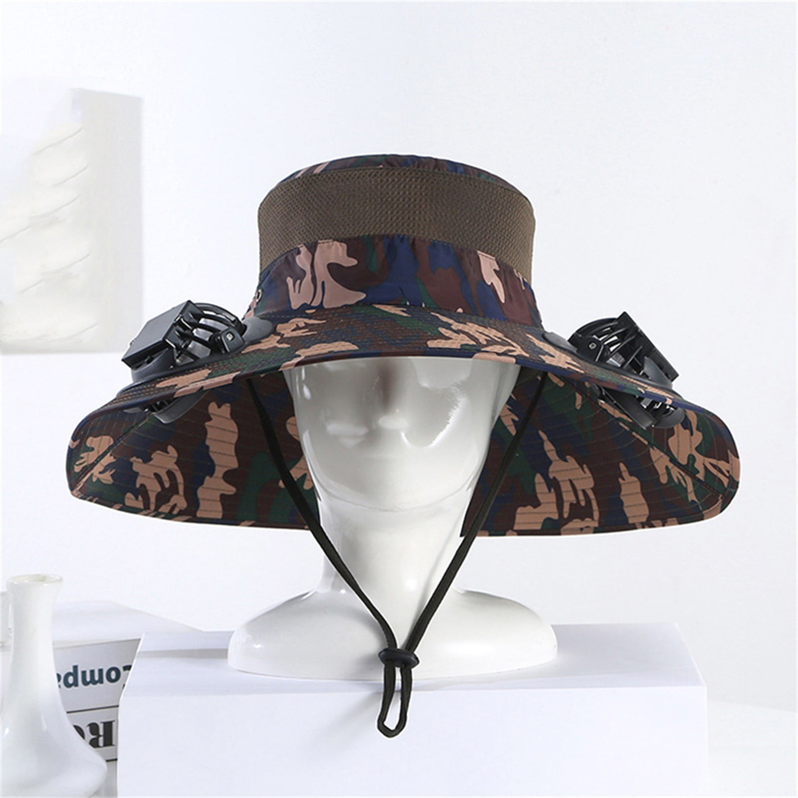 Fishing Hat With Built In Fan Giant UPF 50+ Sun Protection Fan Hat Wide ...