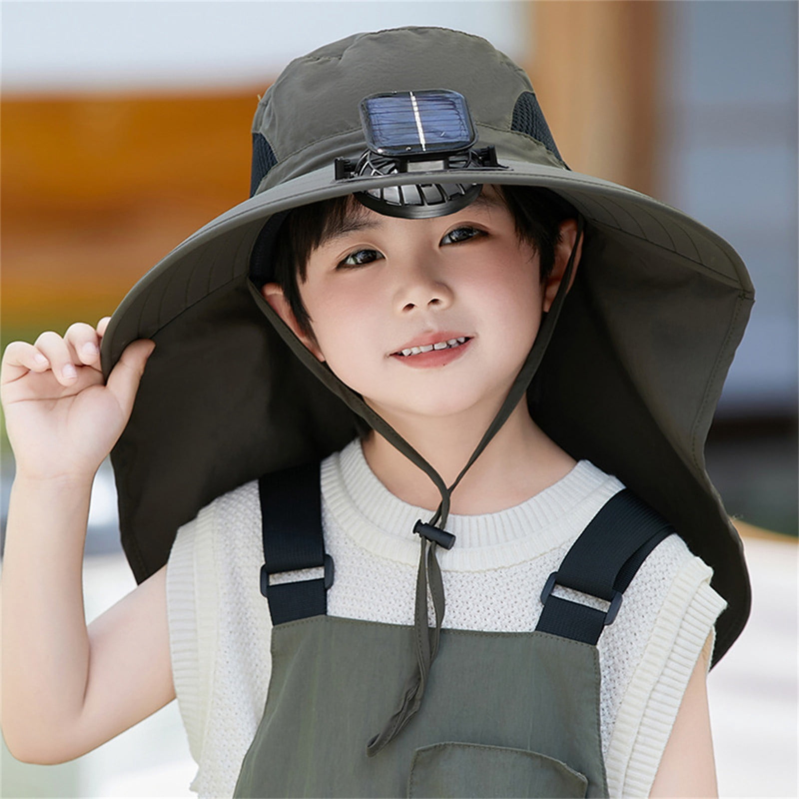 Fishing Hat With Built In Fan Solar for Kids Giant Hat With Fans Solar ...