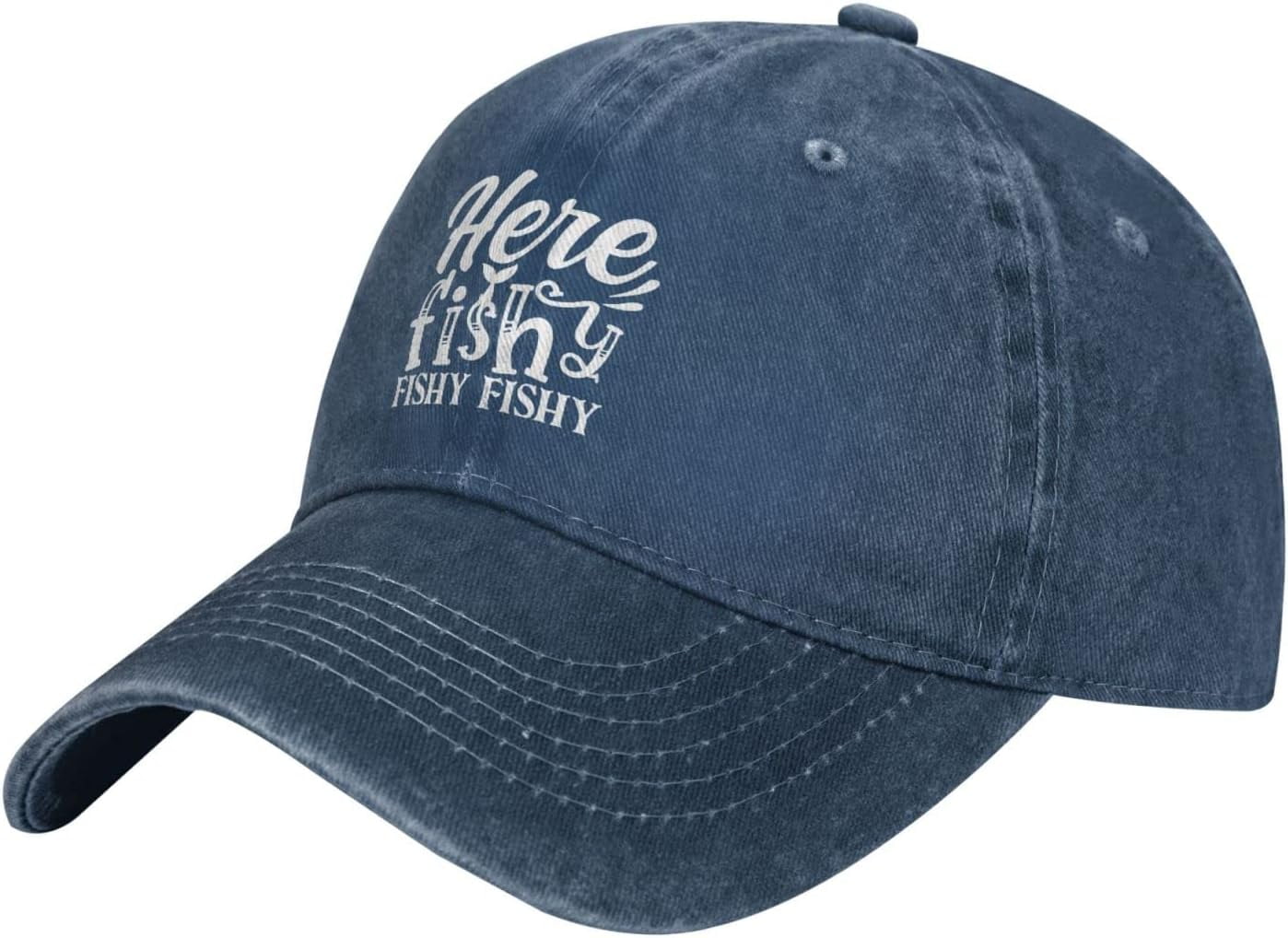 Fishing Hat Here Fishy Fishy Fishy Hat Men Baseball Hat Graphic Hat ...