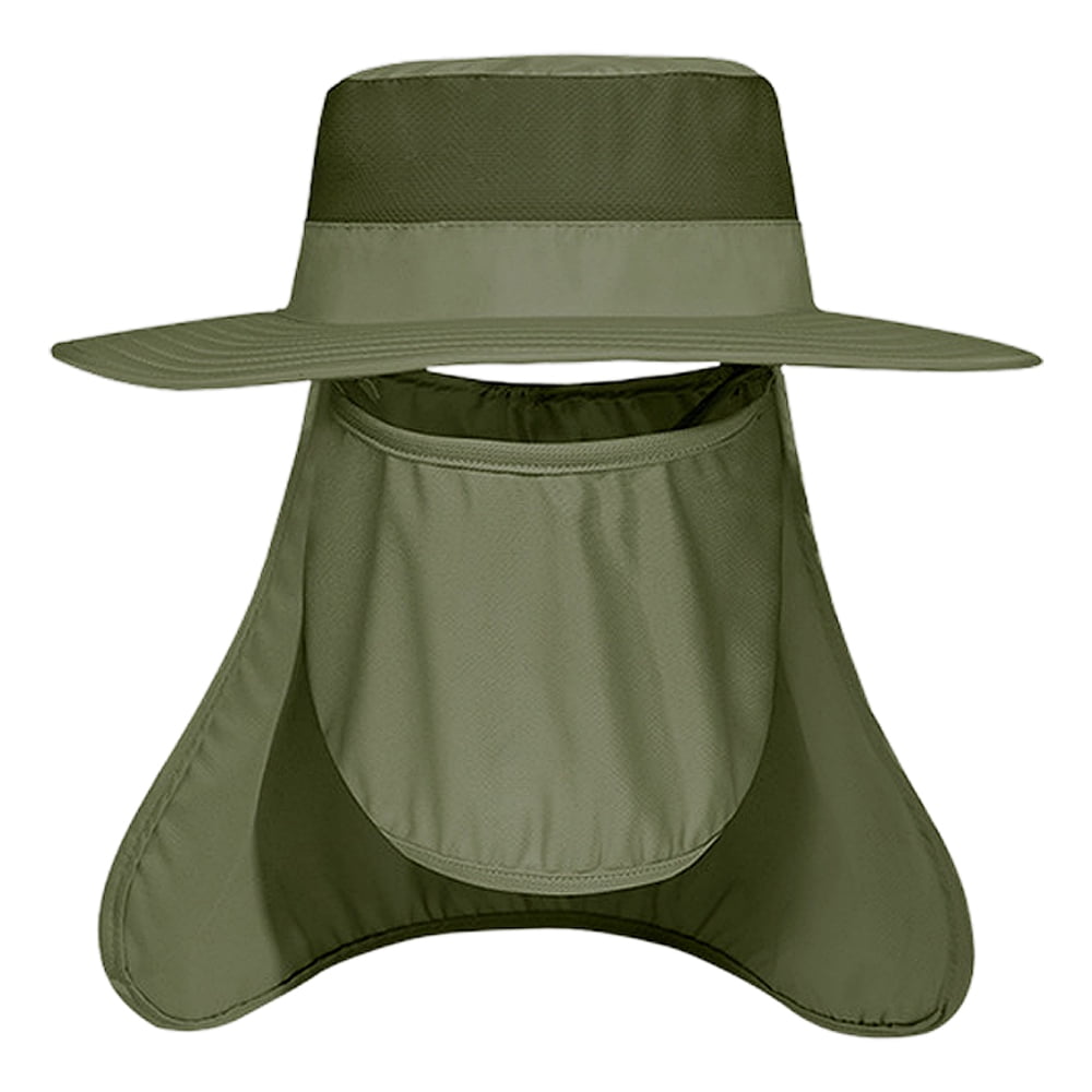 Fishing Hat , Outdoor UV Sun Protection Wide Brim Hat with Face Cover ...