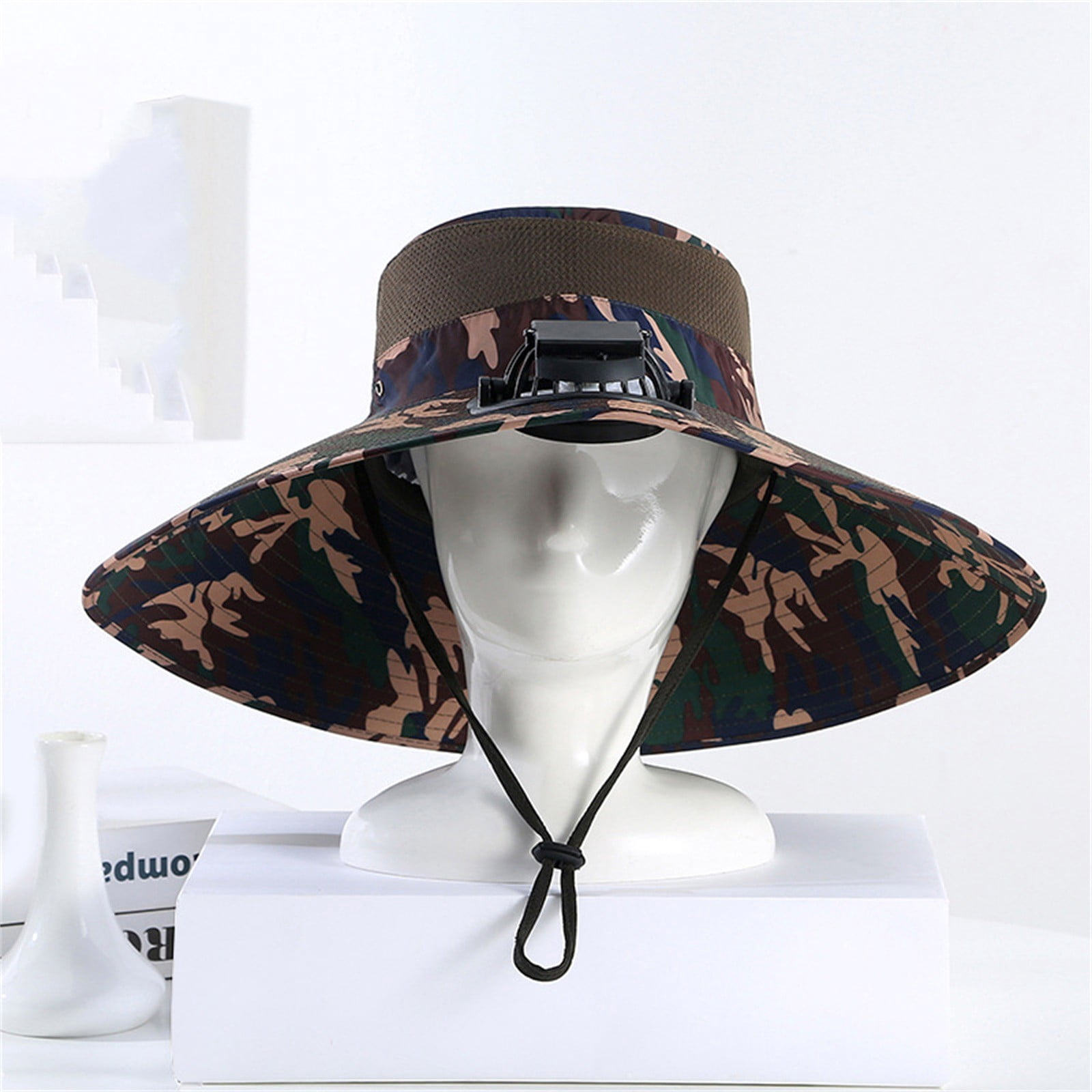 Fishing Hat With Solar Powered Fans for Men Women Outdoor UPF 50+ Sun ...