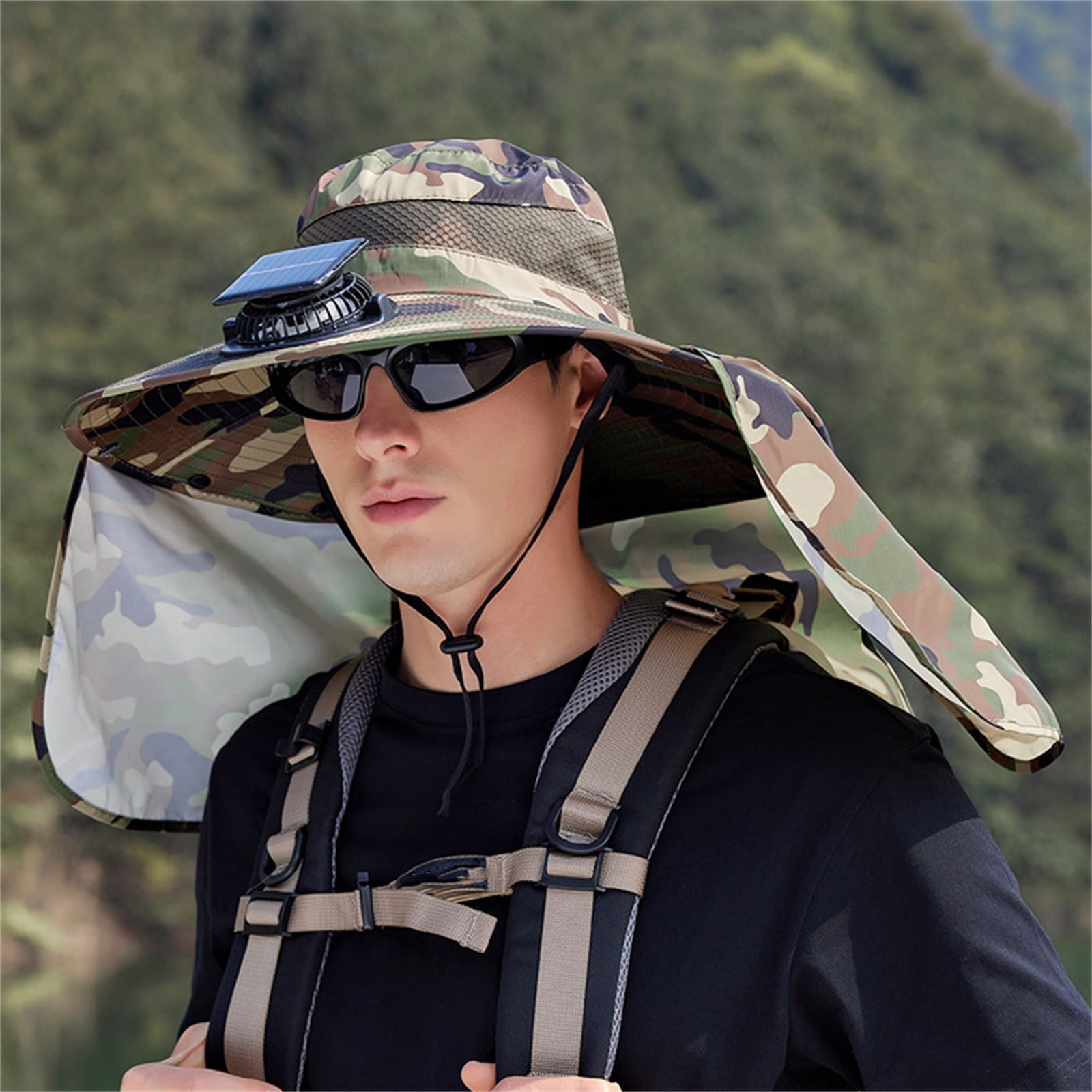 Fishing Hat With Solar Powered Fans for Men Women UPF 50+ Sun ...