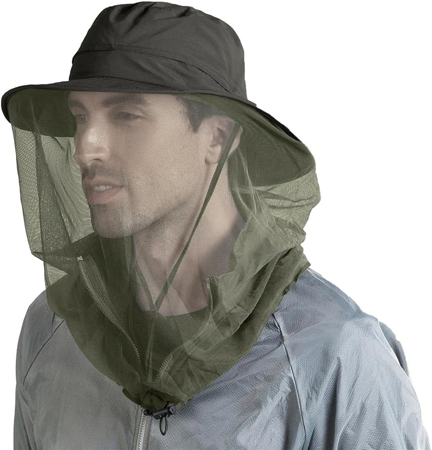 Fishing Hat Sun Protection Hat Mosquito Head Net for Outdoors Bucket ...