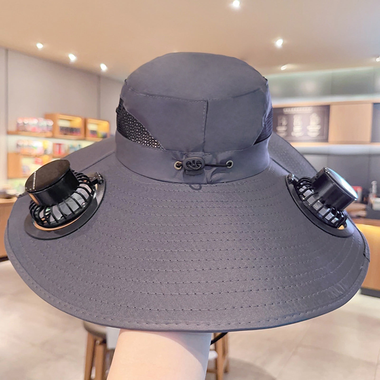 Fishing Hat With Built In Fan Solar Rechargeable Bucket Hats 2PC ...