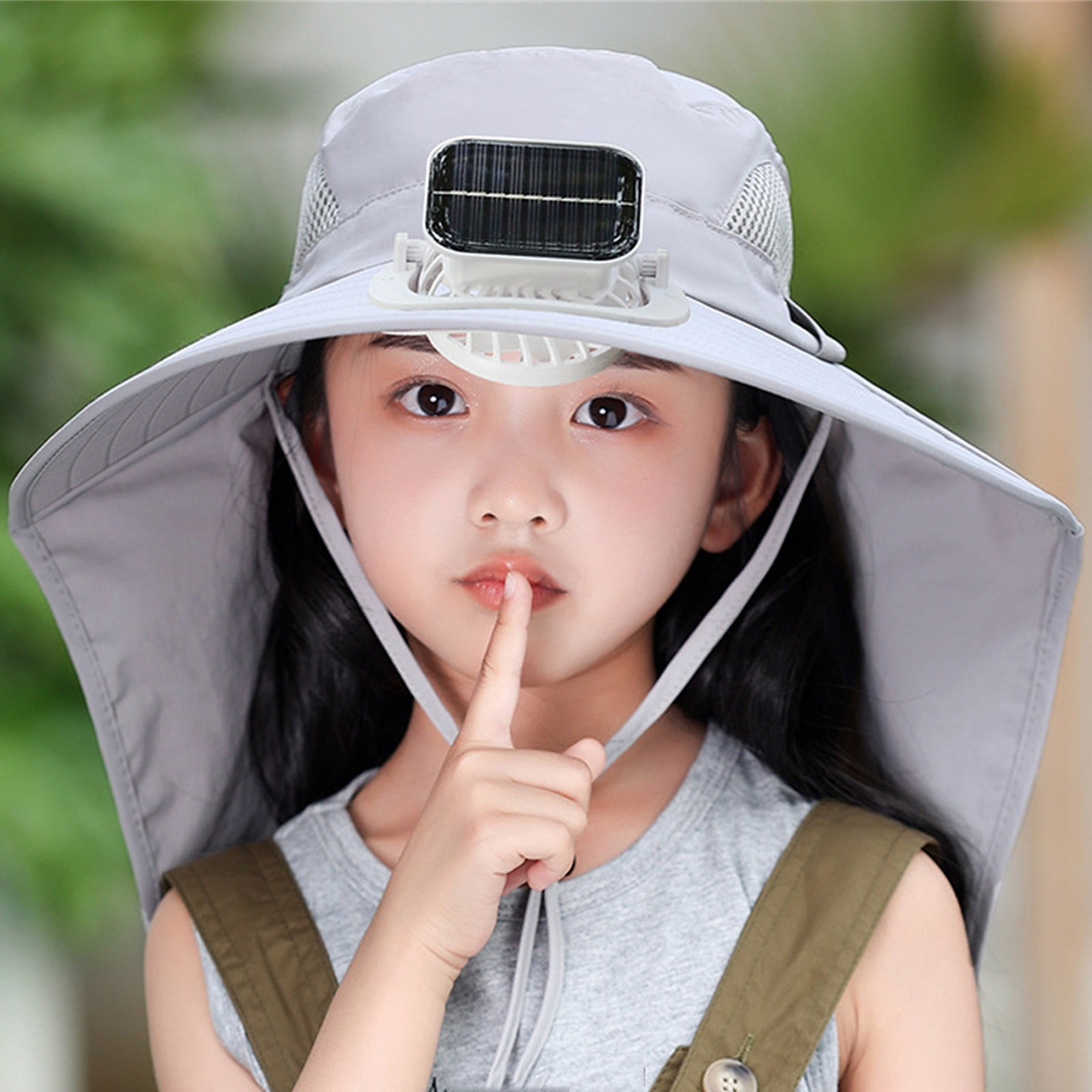 Fishing Hat With Solar Powered Fans Hiking Wide Brim Bucket Hats 1PC ...