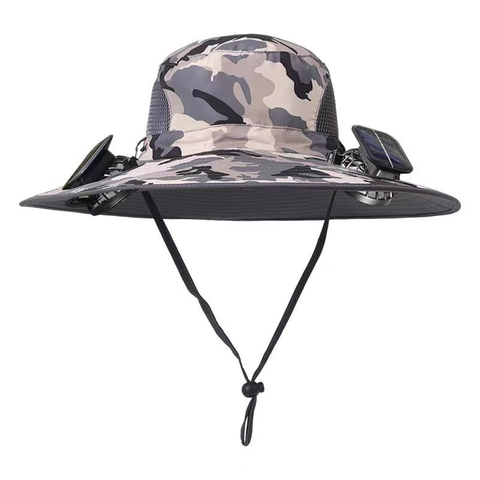Fishing Hat With Solar Powered Fans Solar 1PC Beach Hat UPF 50+ Sun ...