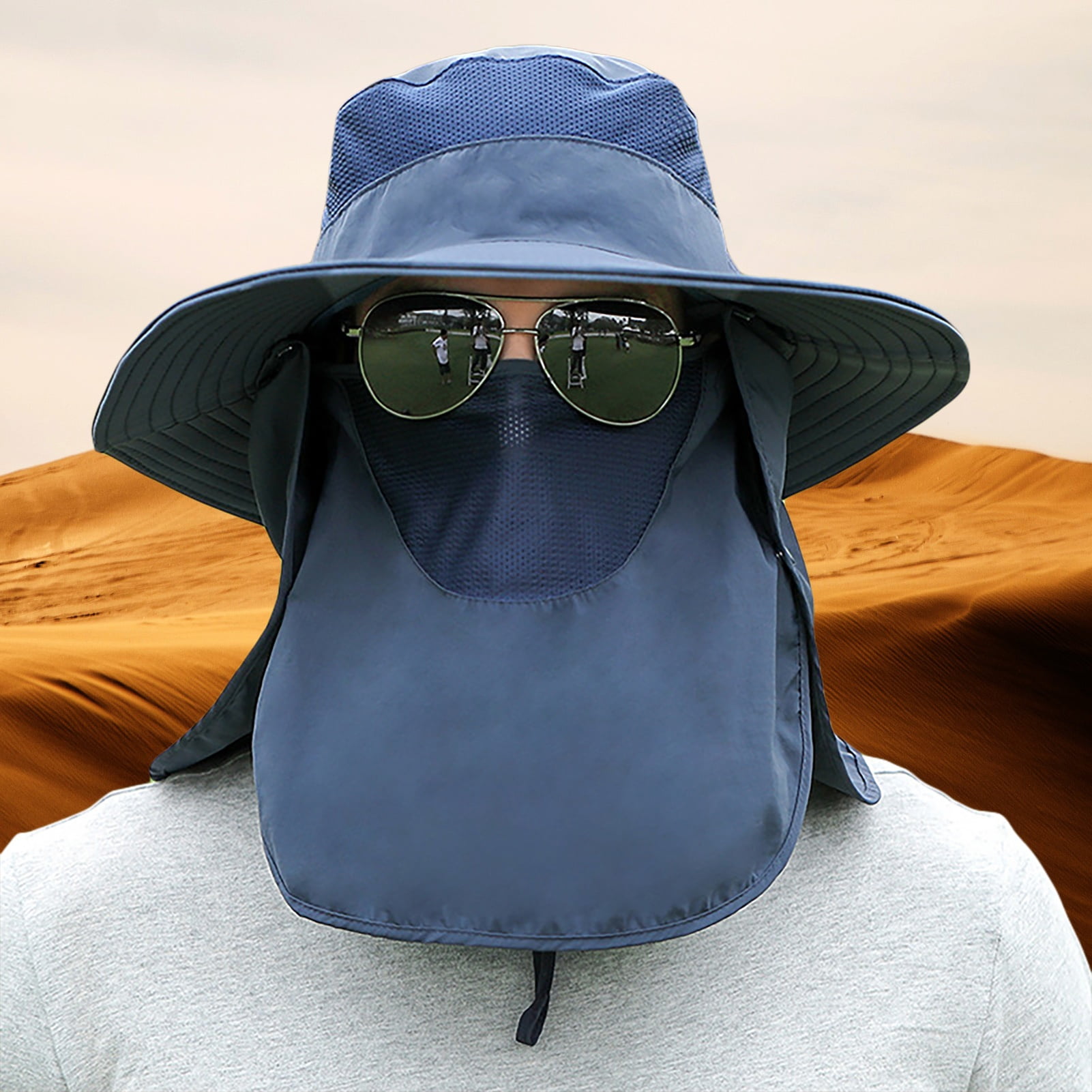 Fishing Hat for Men & Women Outdoor UV Sun Wide Brim Hat with Face ...