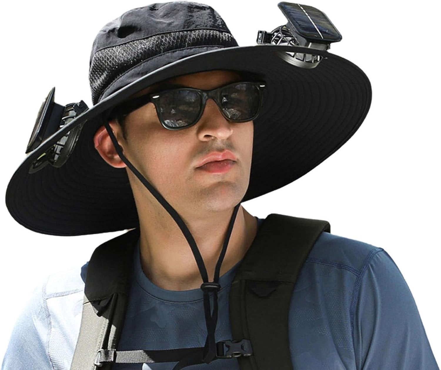 Fishing Hat with Built-in Fan, Solar Powered Fan Hat for Men with 2 ...