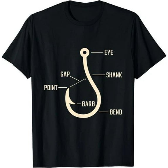 Fishing Hook Anatomy Design Tee Shirt Gift Unisex T-Shirt for Fishing ...