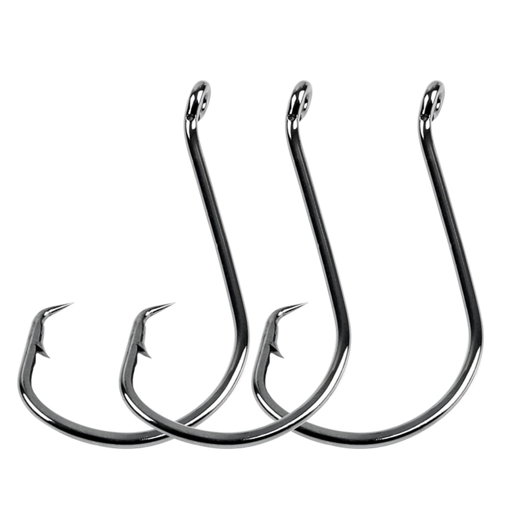 Fishing Hooks,Circle Carbon Steel 75pcs/box Offset Circle Offset Circle ...