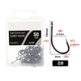 Fishing Hooks Fishing Accessories Fishing Tackle Fishing Gear 50Pcs 1#2#4#6#8#10# High Carbon ...
