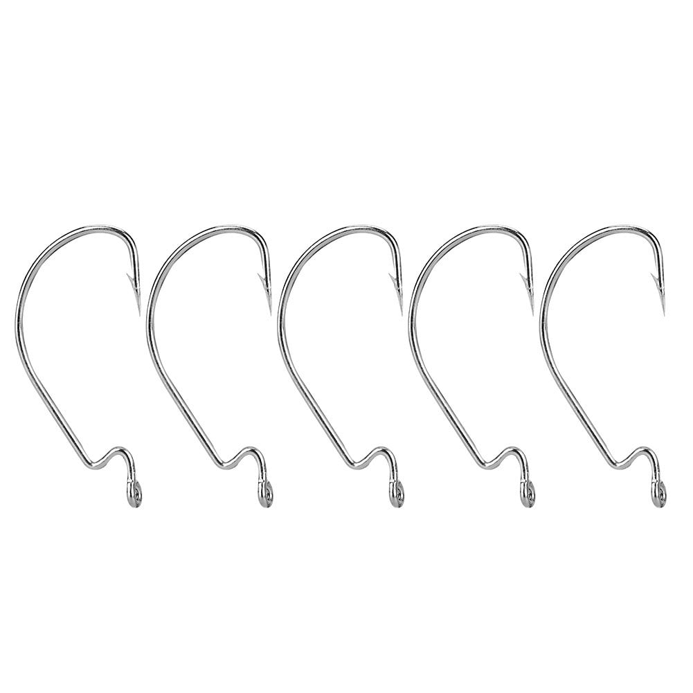 Fishing Hooks, Offset Shank Worm Hooks With Extra Wide Gap, Chemically ...