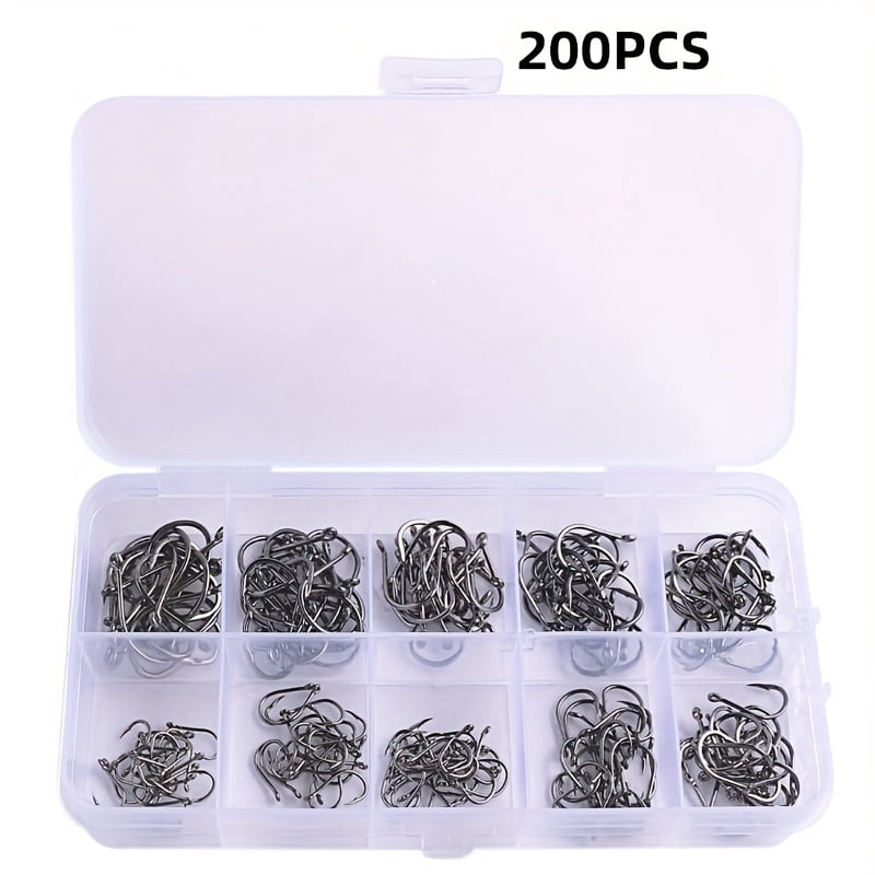 Fishing Hooks Set High Carbon Steel Barbed FishHooks for Saltwater ...