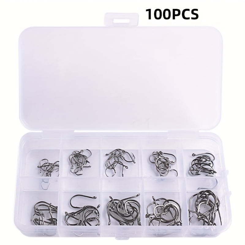 Fishing Hooks Set High Carbon Steel Barbed FishHooks for Saltwater ...
