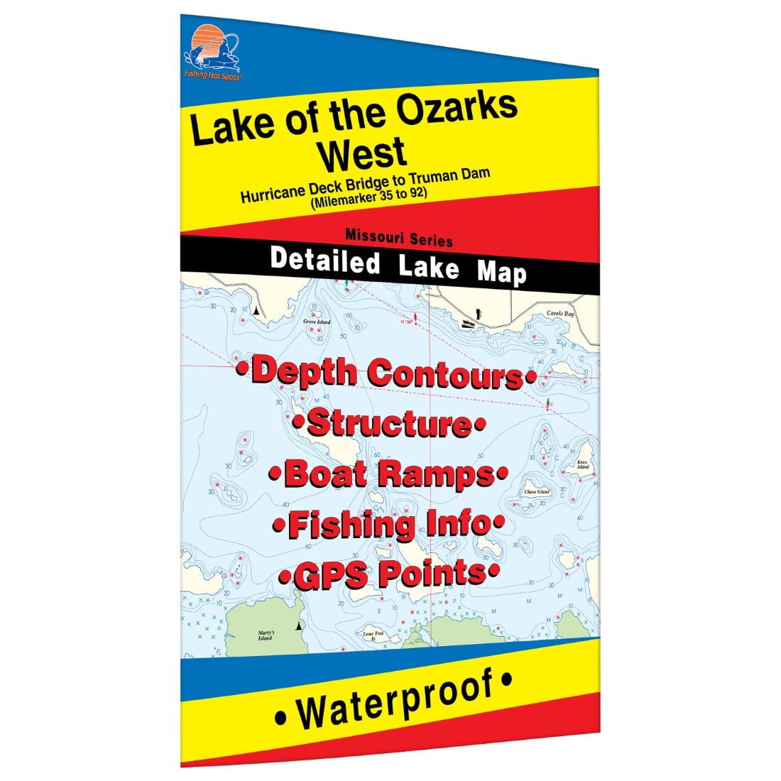 Fishing Hot Spots Pro Fishing Map L158 Lake of the Ozarks-West (Truman ...