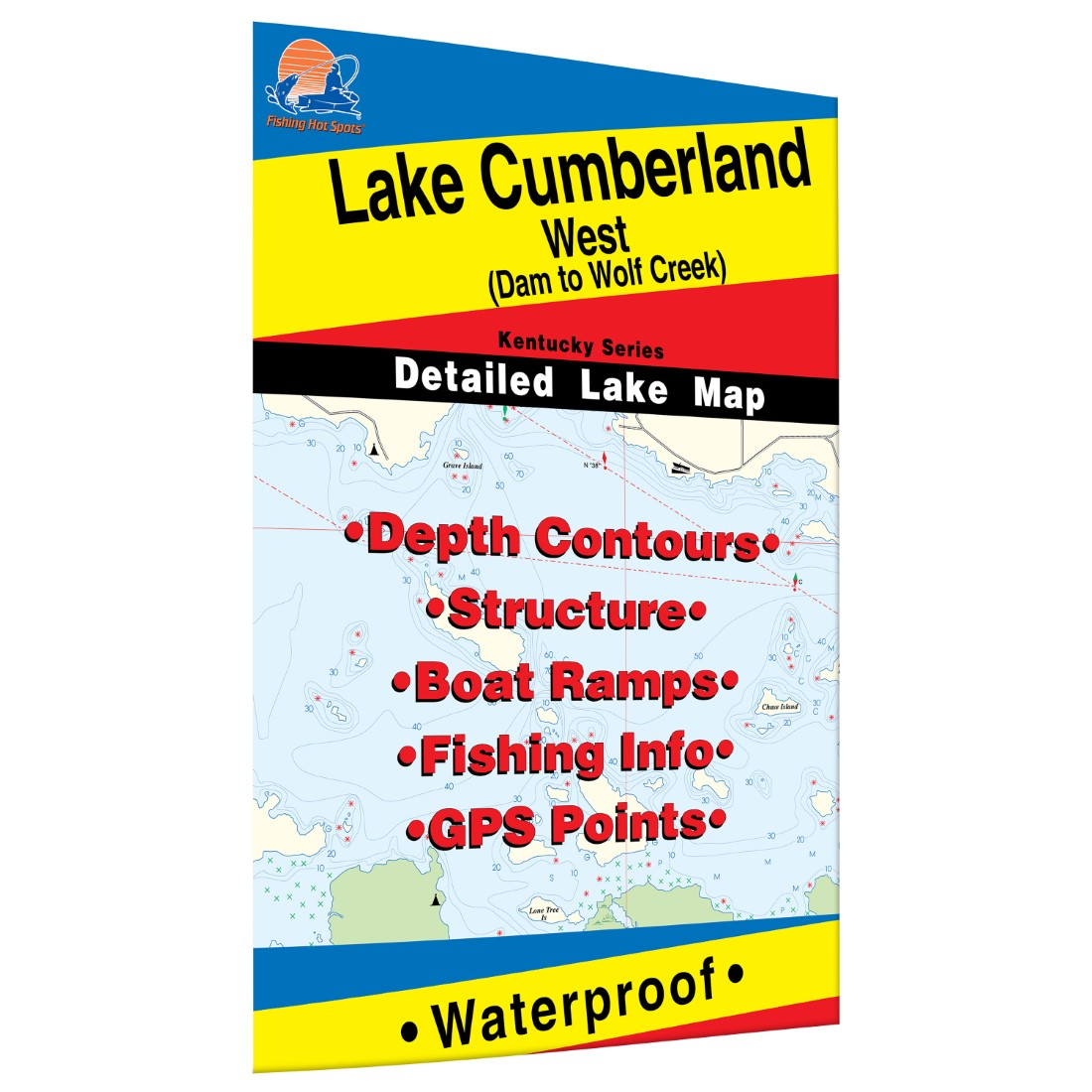 Fishing Hot Spots Pro Fishing Map L444 Lake Cumberland-West (Dam to ...