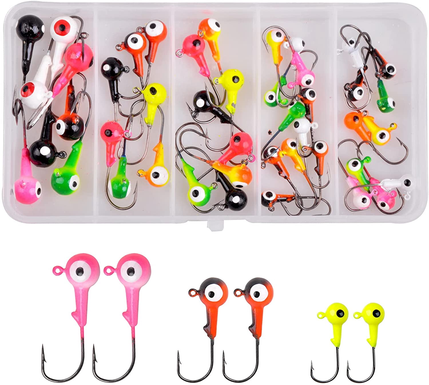 VanRolldex Jig Head Fishing Lures, 65-Count, Assorted Sizes and Colors ...
