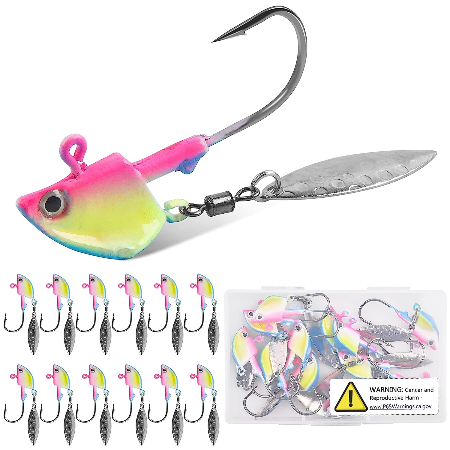 Fishing Jig Heads Underspin Jig Head Hooks with Spinner Blade Underspin ...
