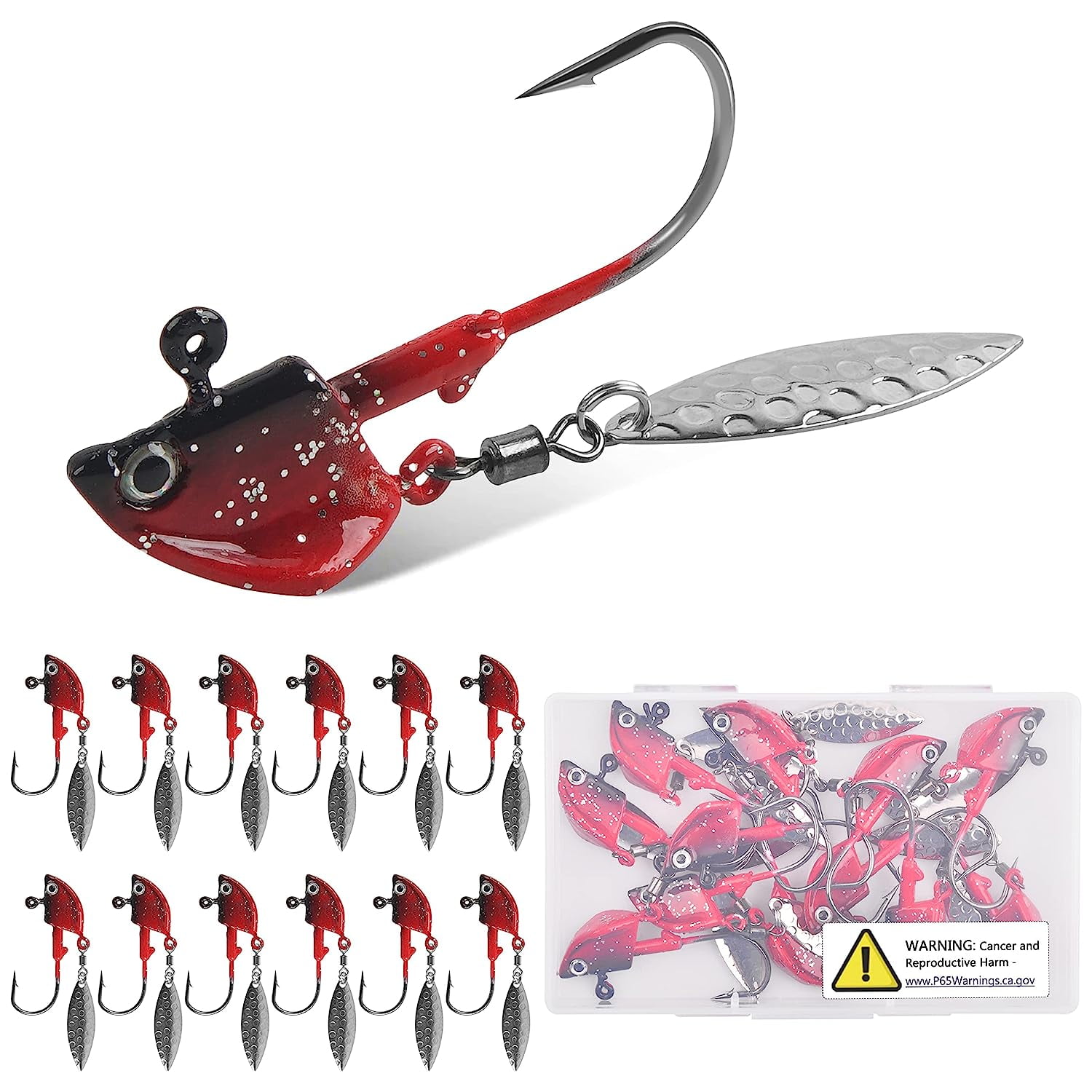 Fishing Jig Heads Underspin Jig Head Hooks with Spinner Blade Underspin ...