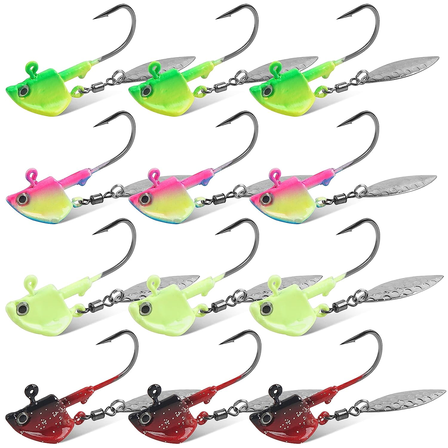 Fishing Jig Heads Underspin Jig Head Hooks with Spinner Blade Underspin ...