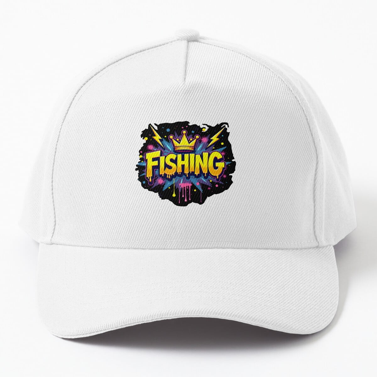 Fishing King, Golden Crown Design For Anglers Baseball Cap ...