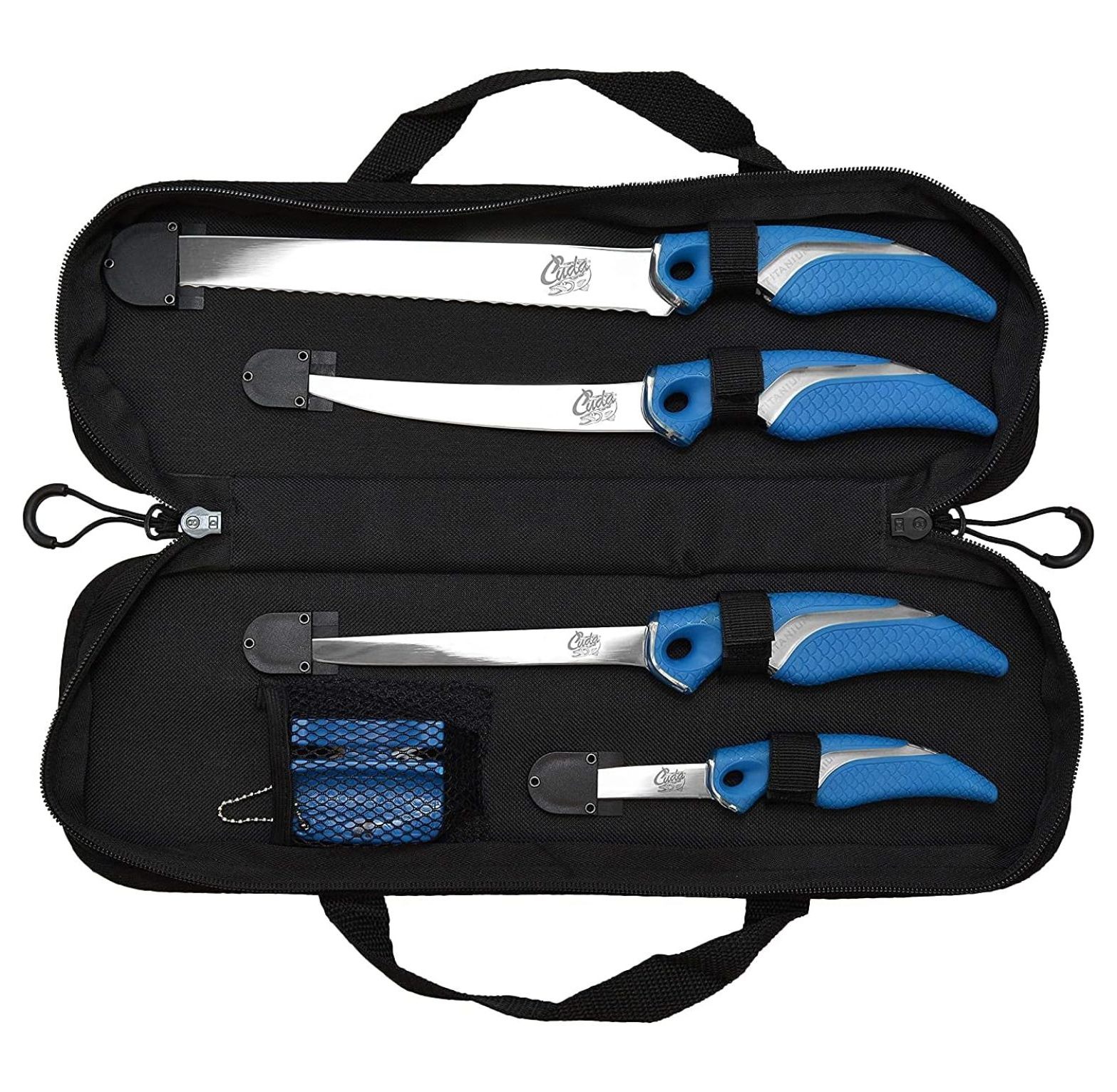 Fishing Knife Set 6 Piece - Fillet & Boning Knives with Sharpener ...