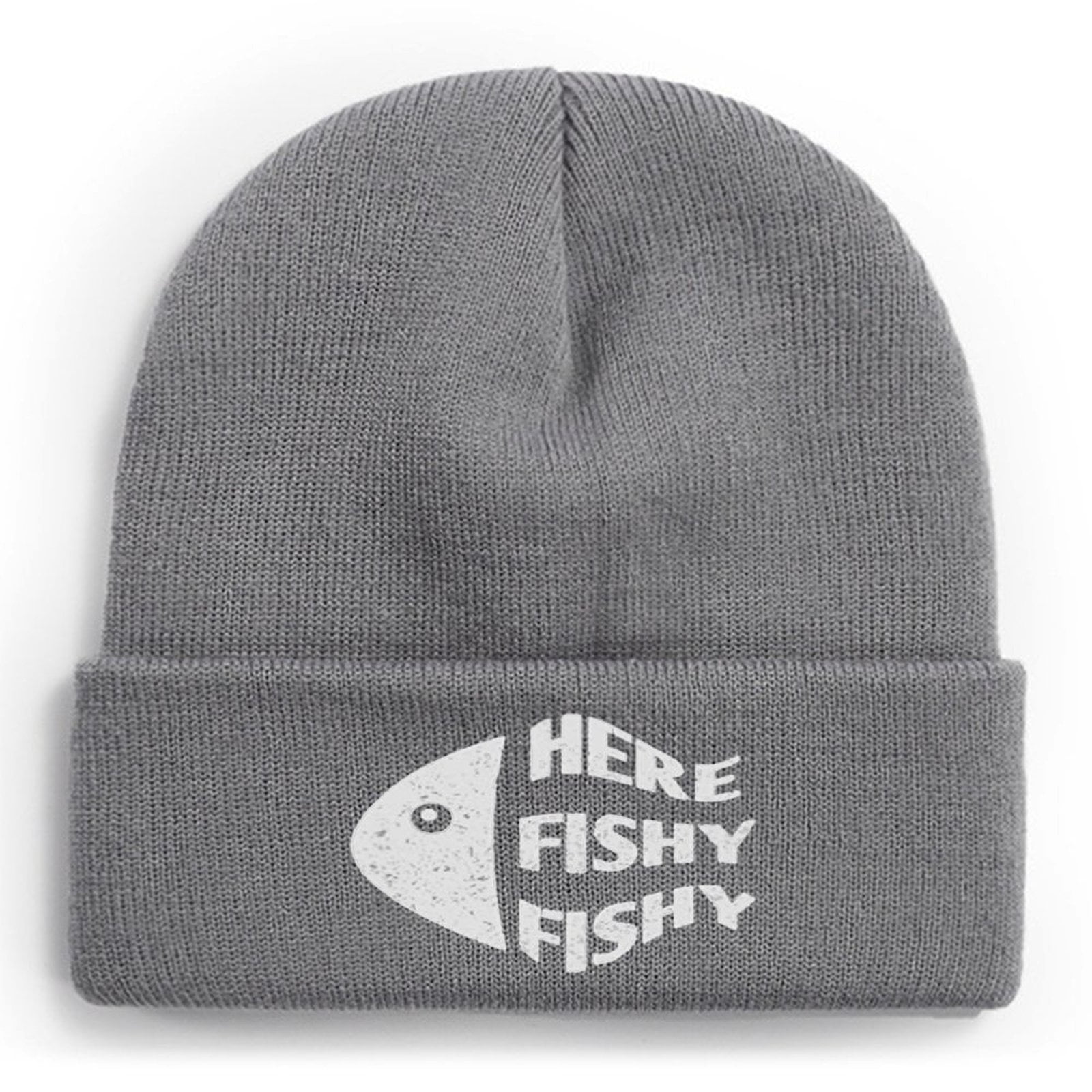 Fishing Knit Beanie Hat - Here Fishy Fishy Winter Fishing Hats for Men ...