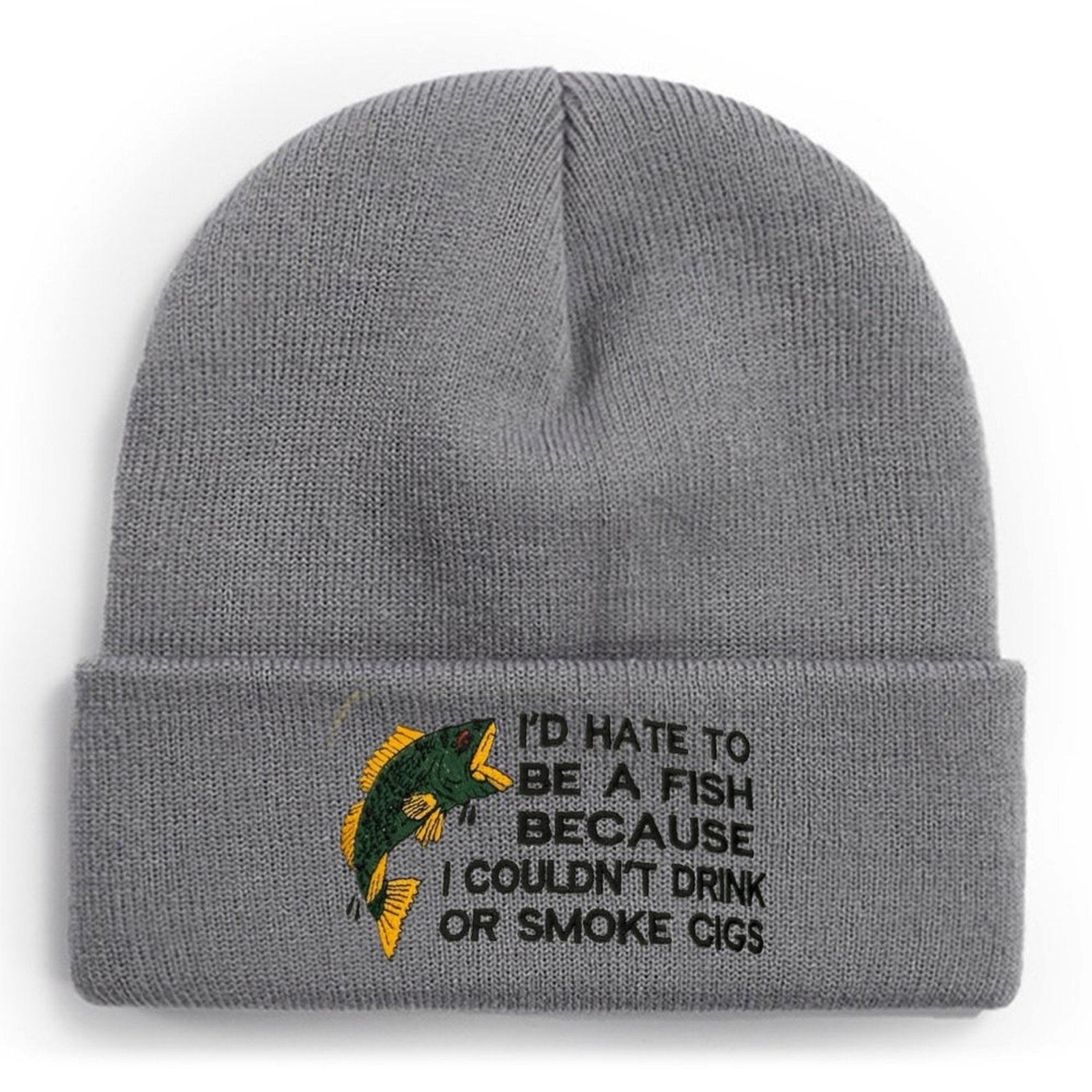 Fishing Knit Beanie Hat - I’d Hate To Be A Fish Hat Winter Fishing Hats ...