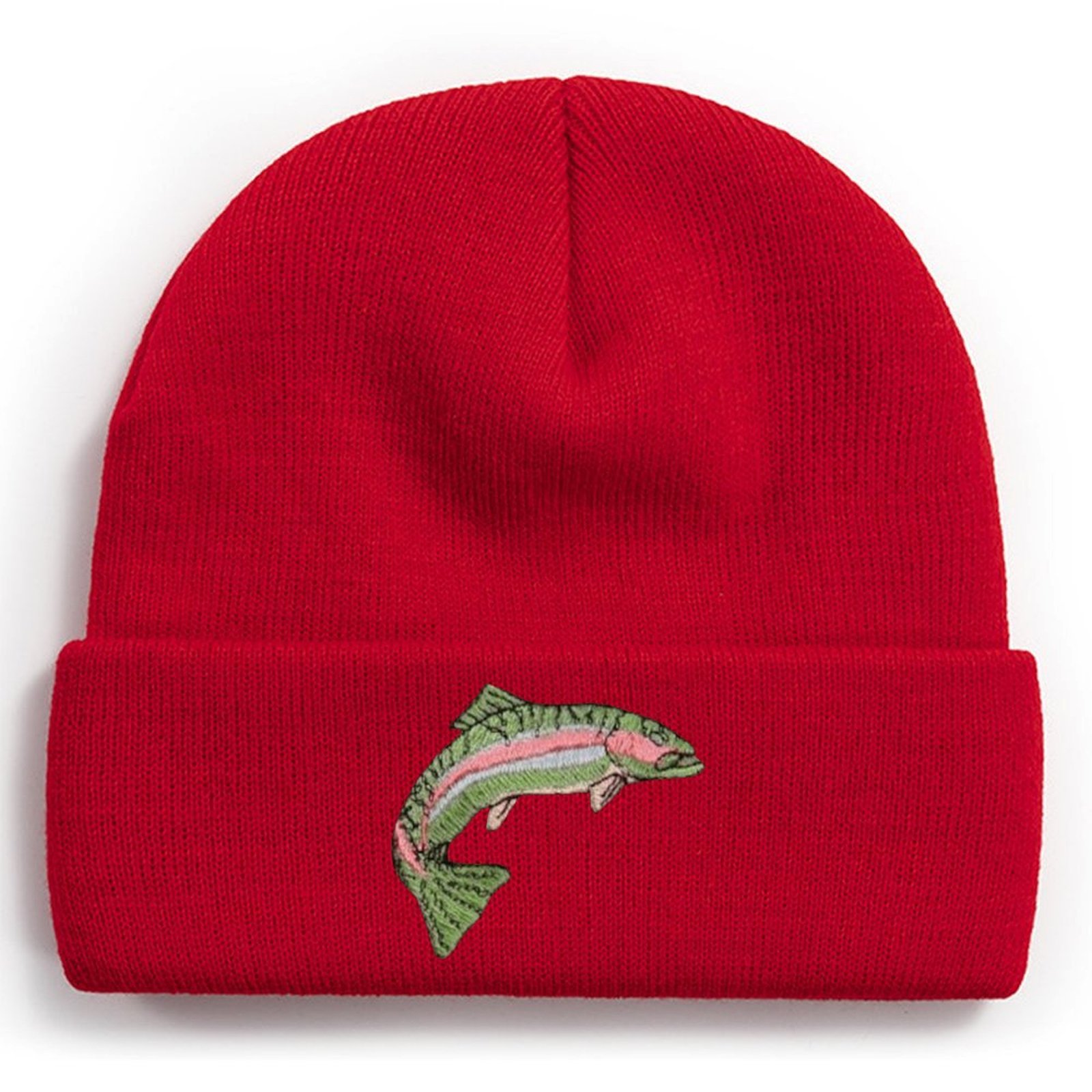 Fishing Knit Beanie Hat - RAINBOW TROUT HAT Winter Fishing Hats for Men ...