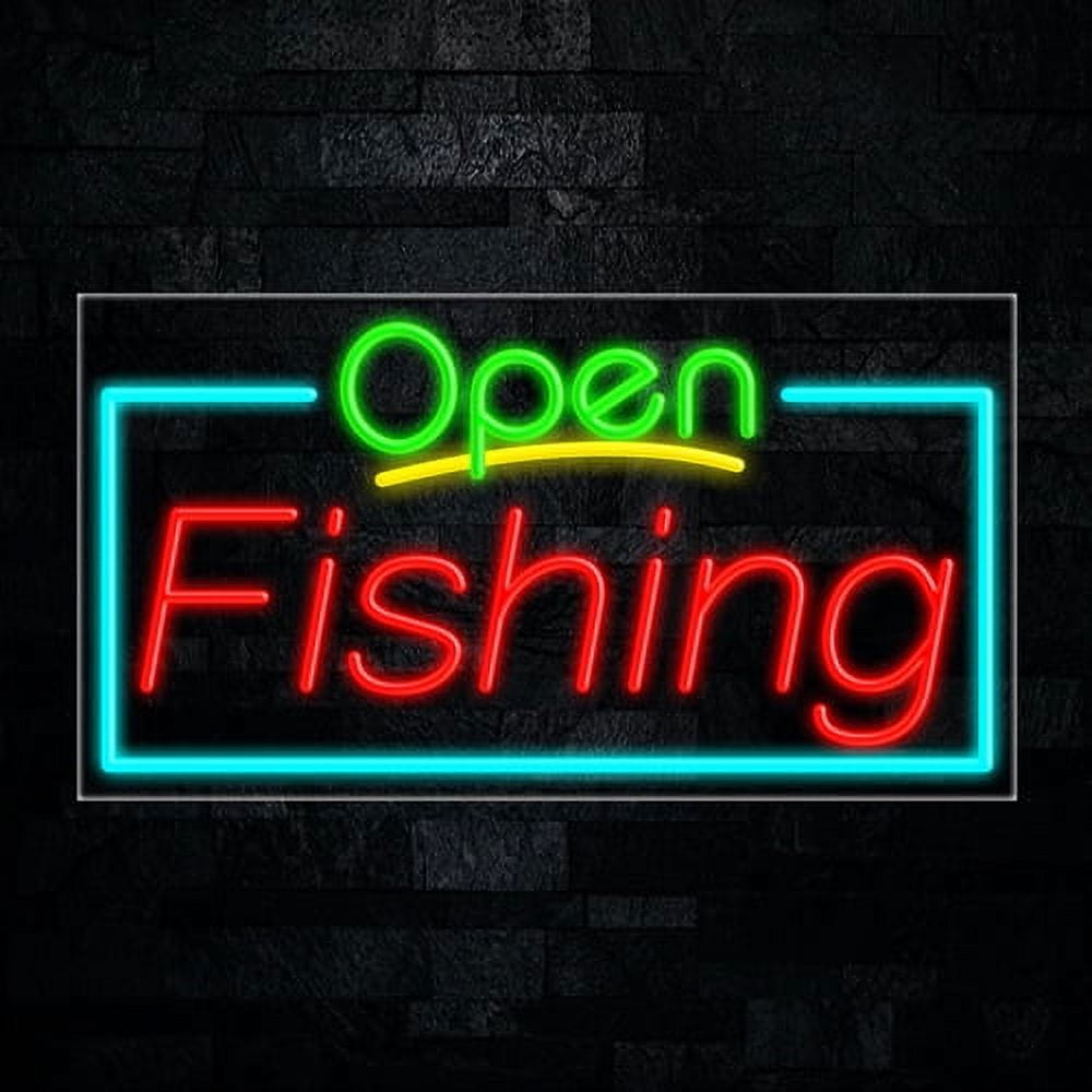 Fishing LED Neon Sign 33"L x 18"H #35717 - Walmart.com