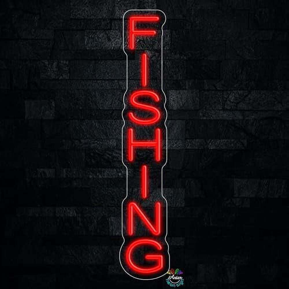 Fishing LED Neon Sign 5"L x 27"H #32279 - Walmart.com
