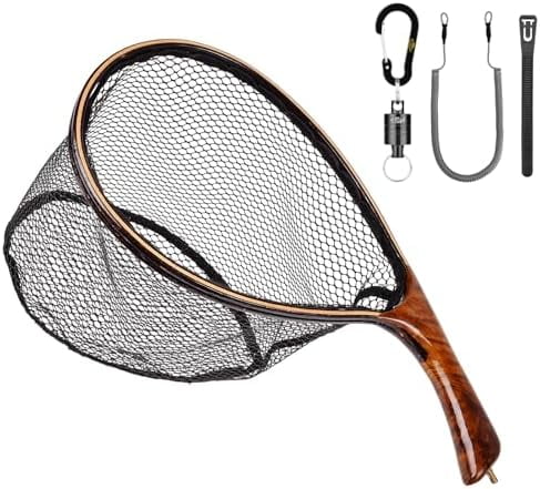 Fishing Landing Net Soft Rubber Mesh Trout Net Catch and Release Net ...